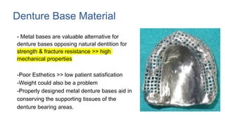 Different materials used in denture base reinforcement in case of ...