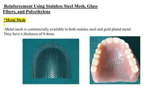 Different materials used in denture base reinforcement in case of ...