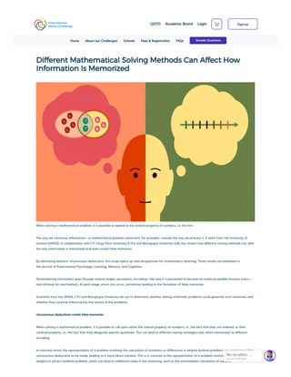 Different mathematical solving methods can affect how information is memorized.pdf