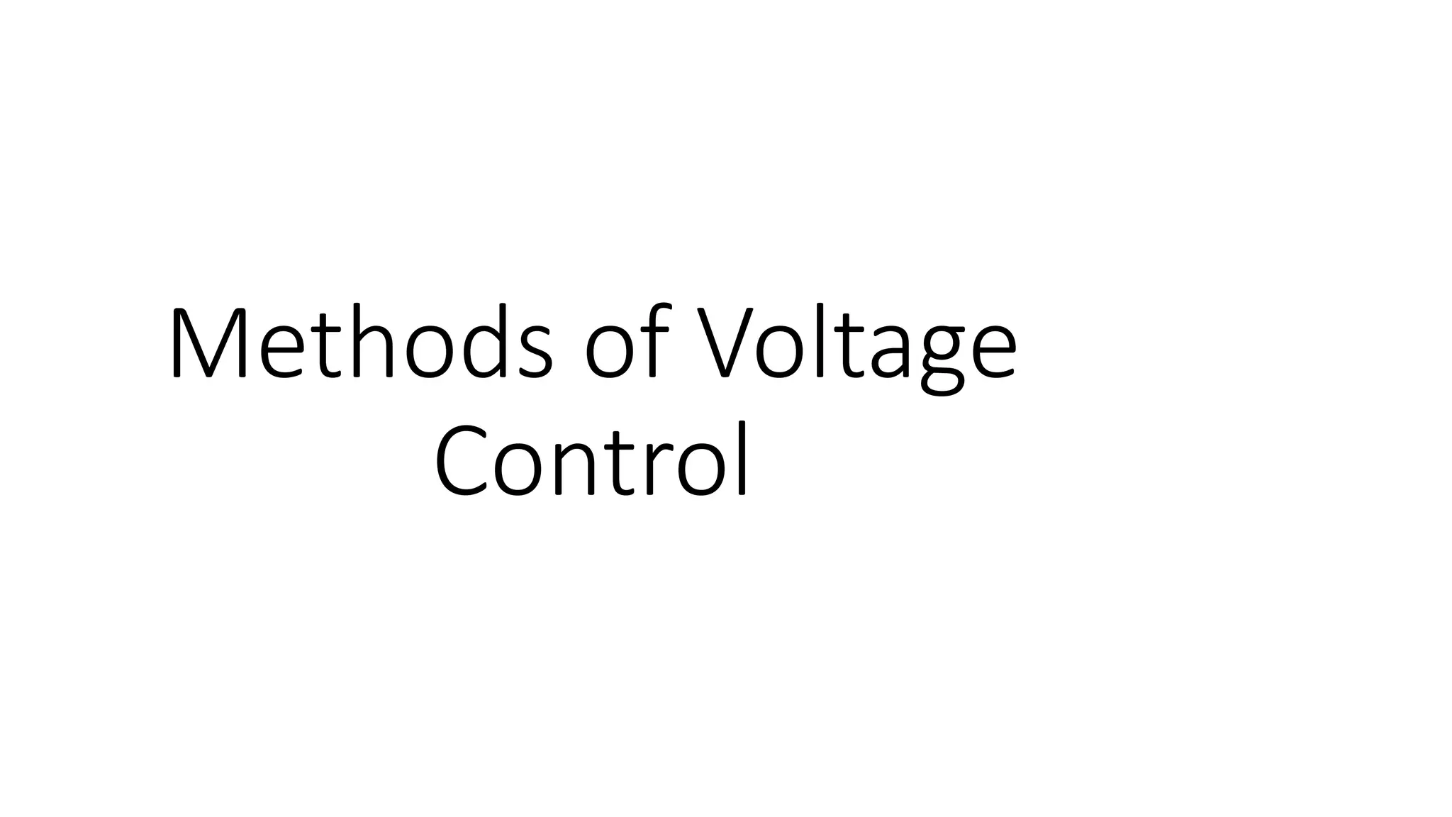 Different method of frequency and voltage control | PPTX