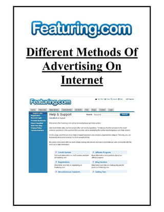 Different methods of advertising on internet | PDF