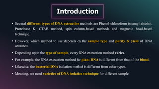 Different methods of DNA isolation | PPTX