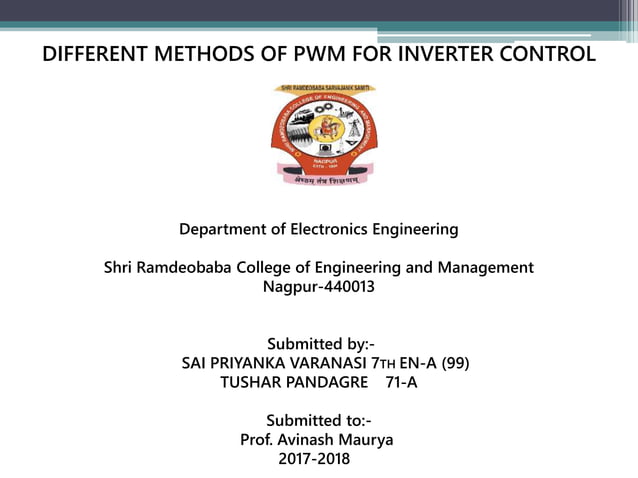 Different methods of pwm for inverter control | PPTX