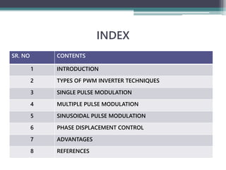 Different methods of pwm for inverter control | PPTX