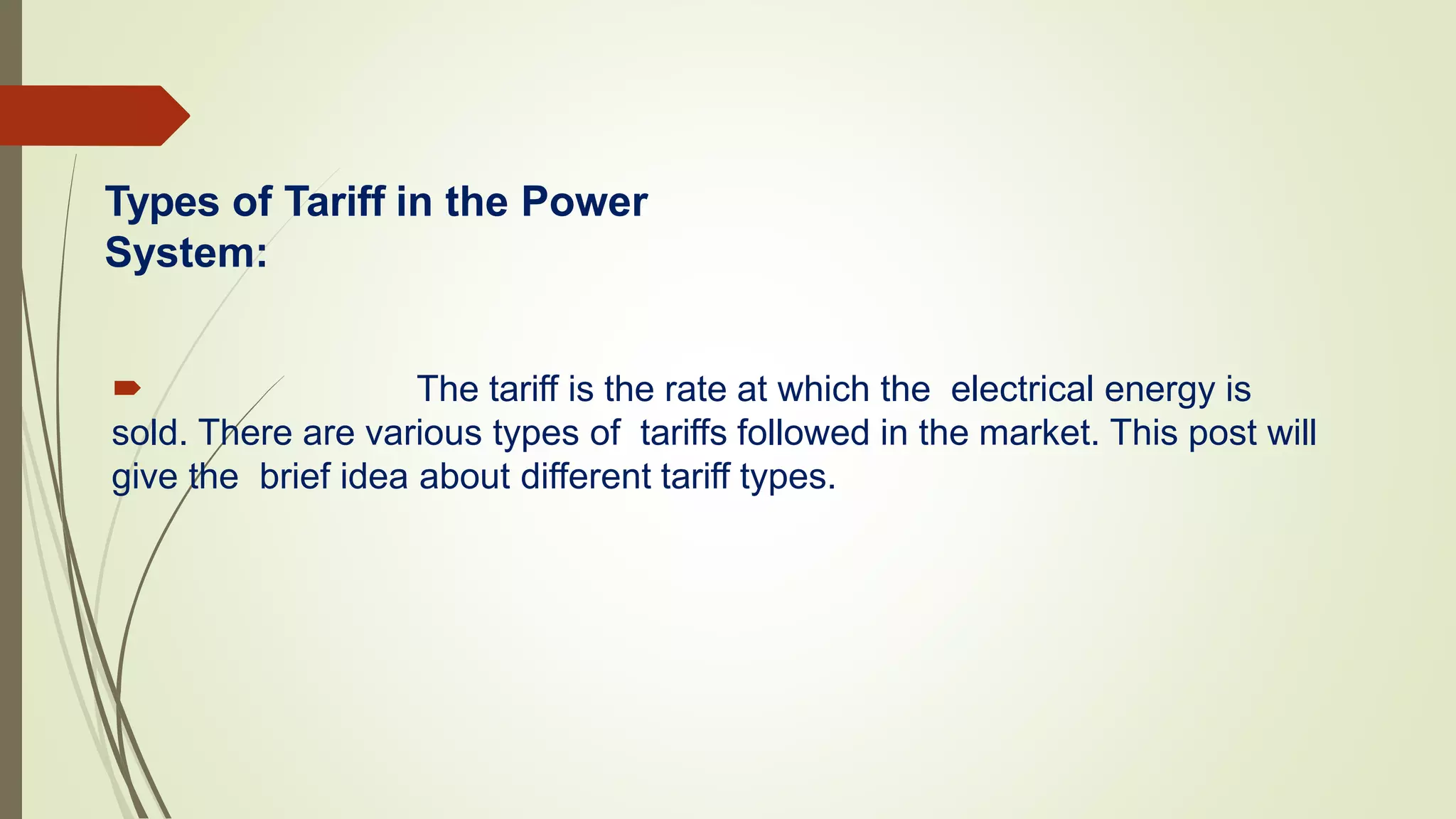 Different methods of tariff | PPTX