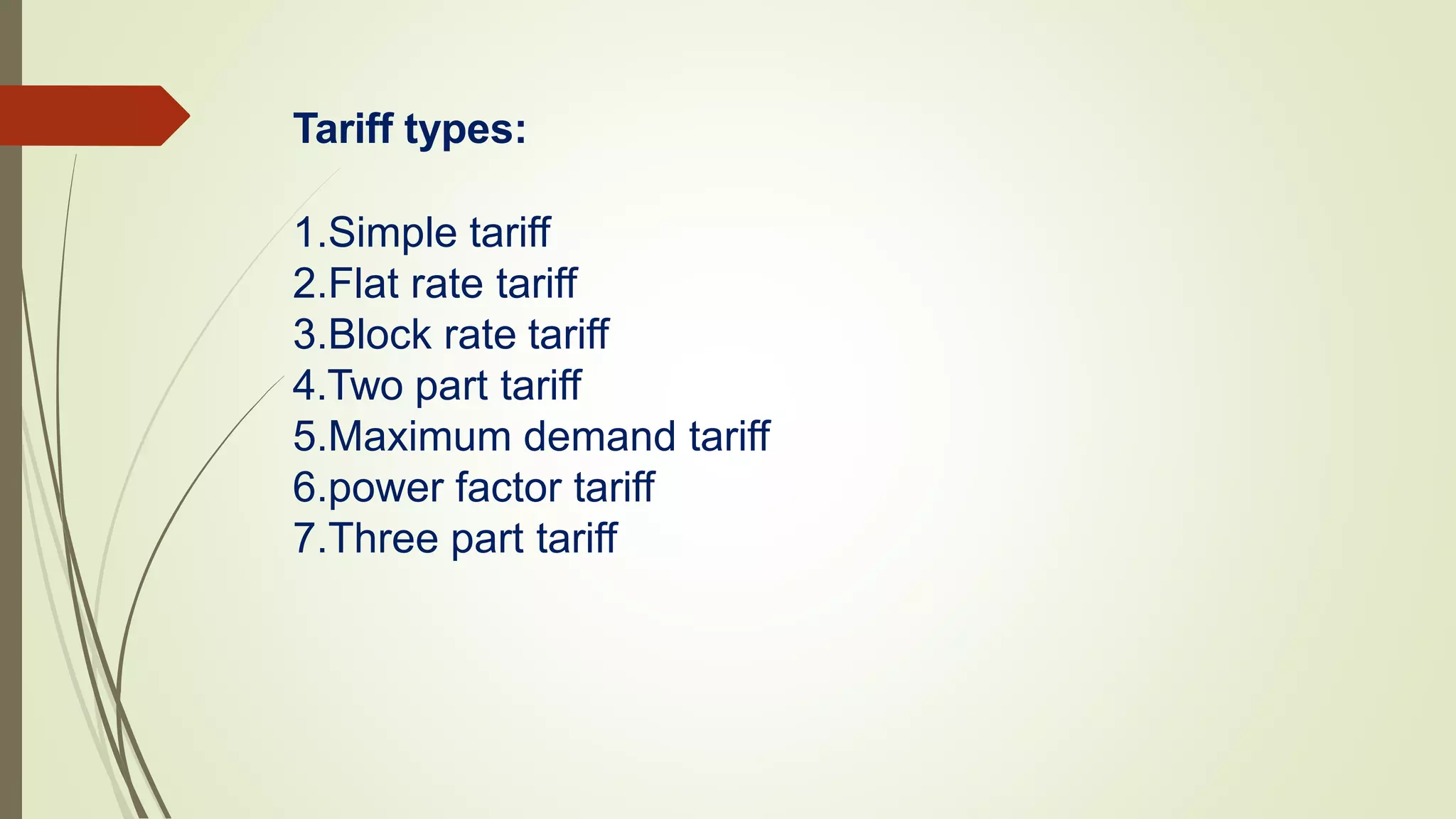 Different methods of tariff | PPTX