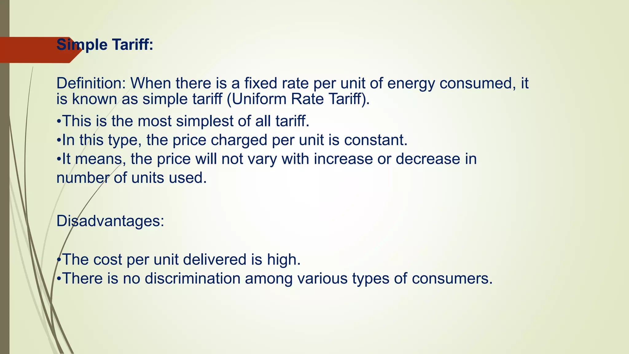 Different methods of tariff | PPTX