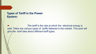 Different methods of tariff | PPTX