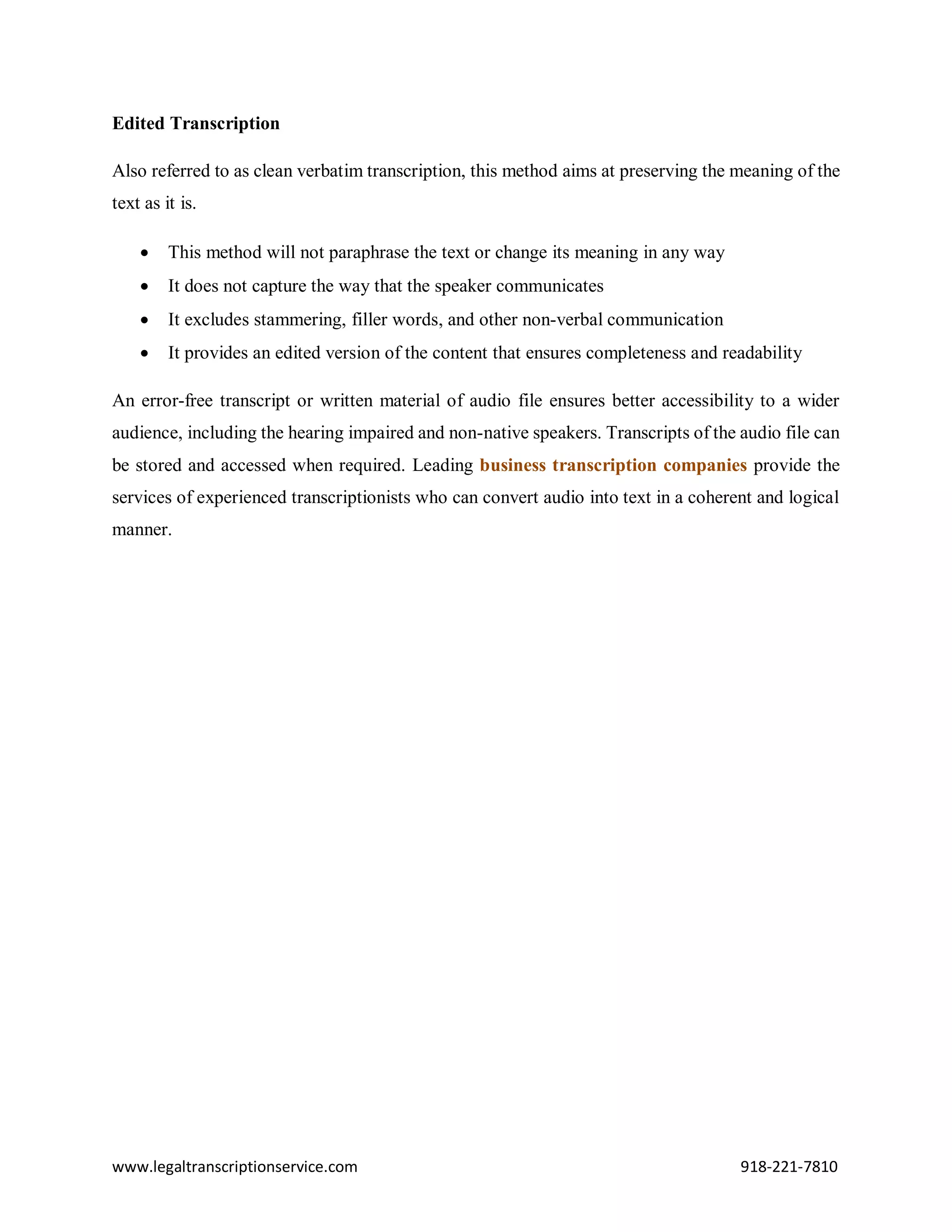 Different Methods of Transcribing Audio Content | PDF