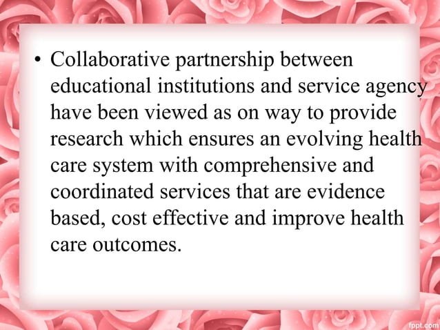 Different models of collaboration between nursing service and | PPTX ...