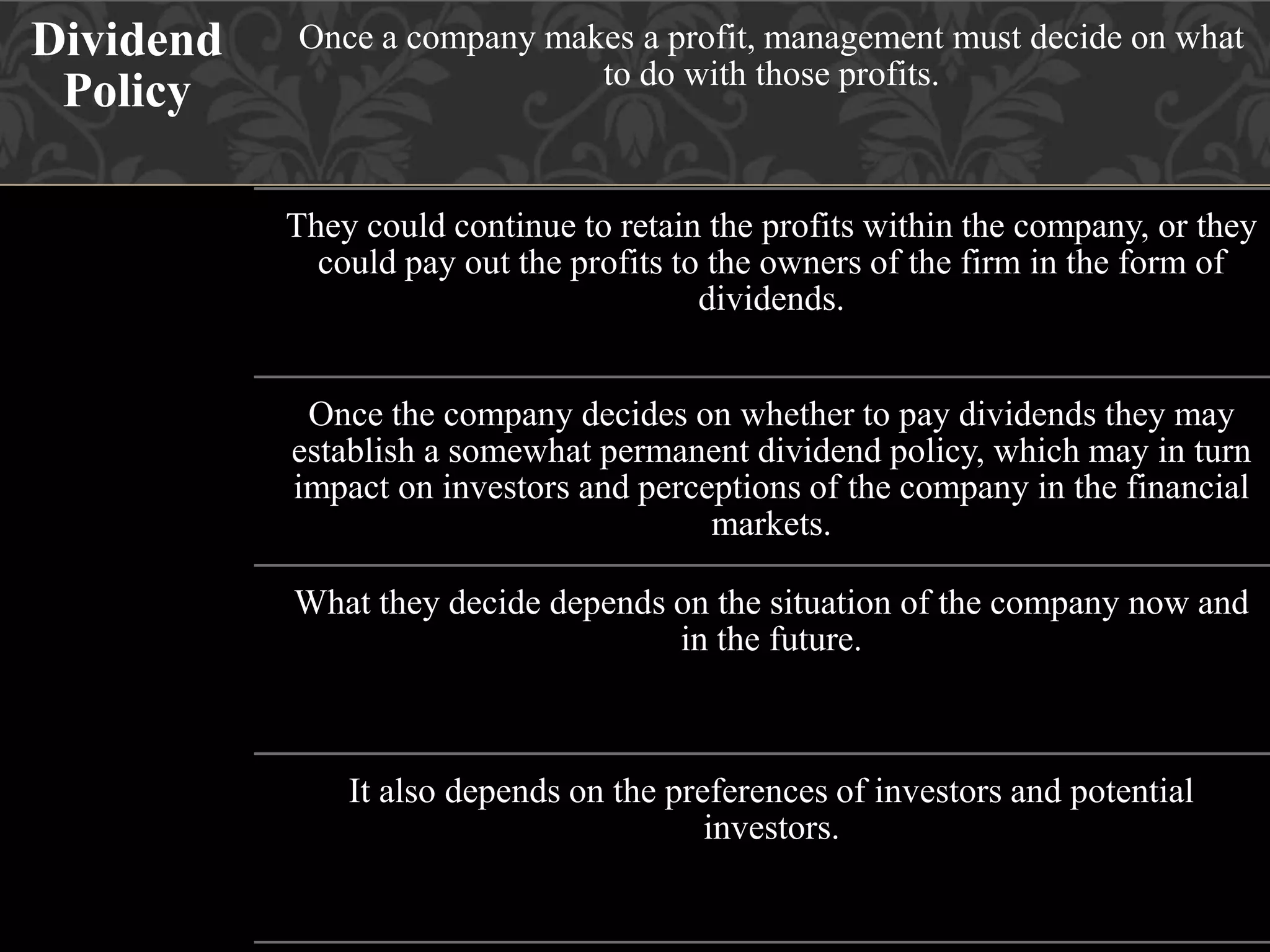 Different models of dividend policy | PPTX