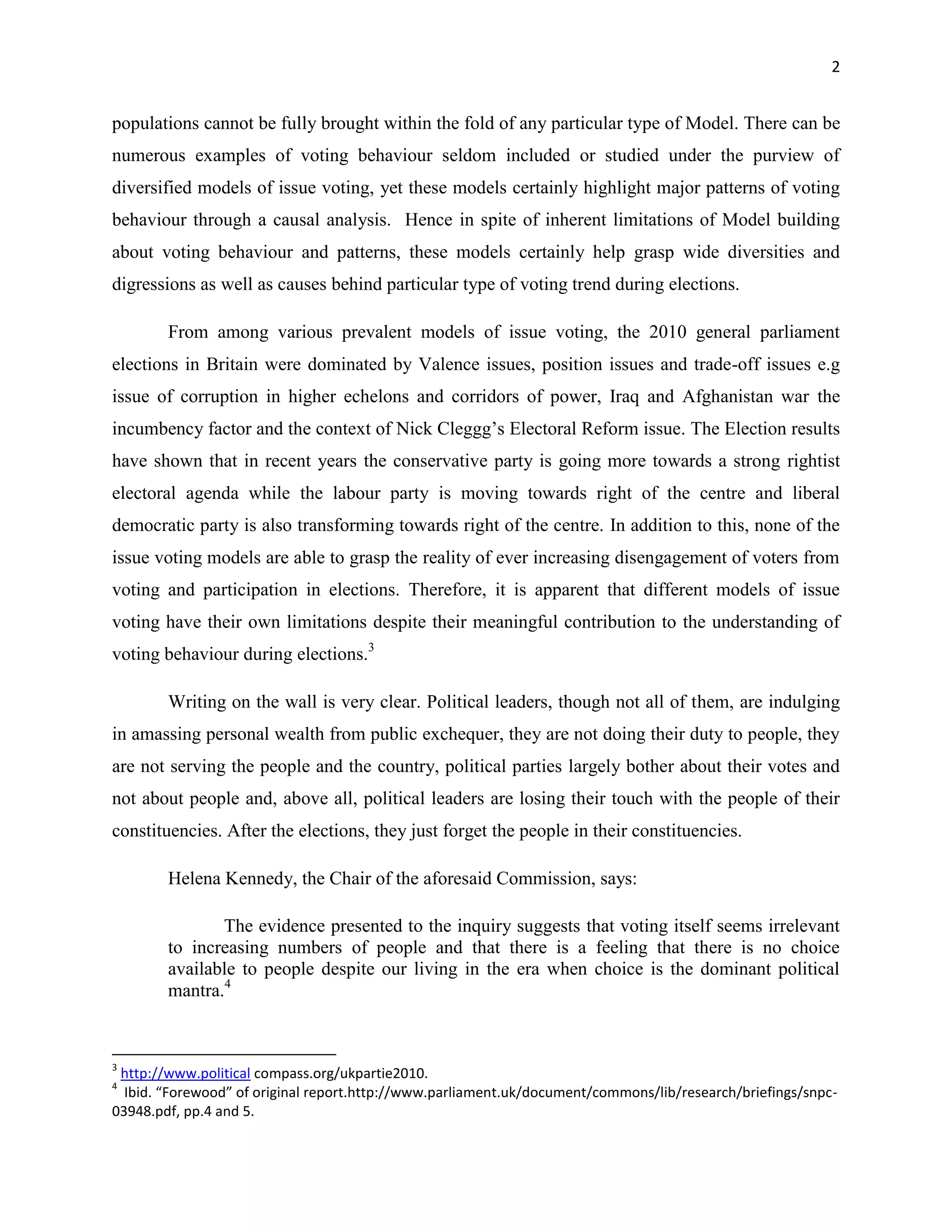 Different models of issue voting in britain | PDF