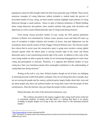 Different models of issue voting in britain | PDF