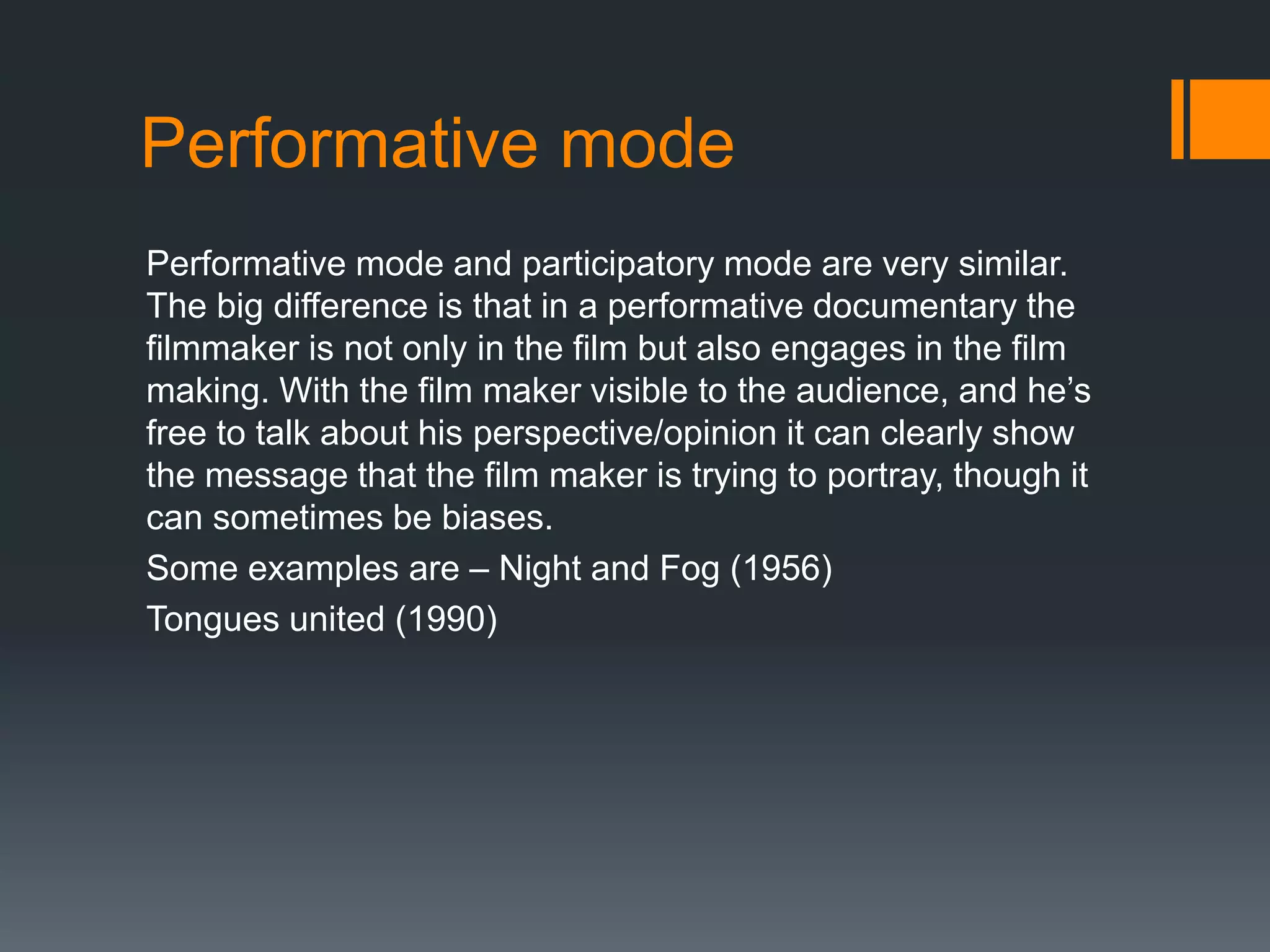 Bill Nichols - 6 modes of documentary | PPTX