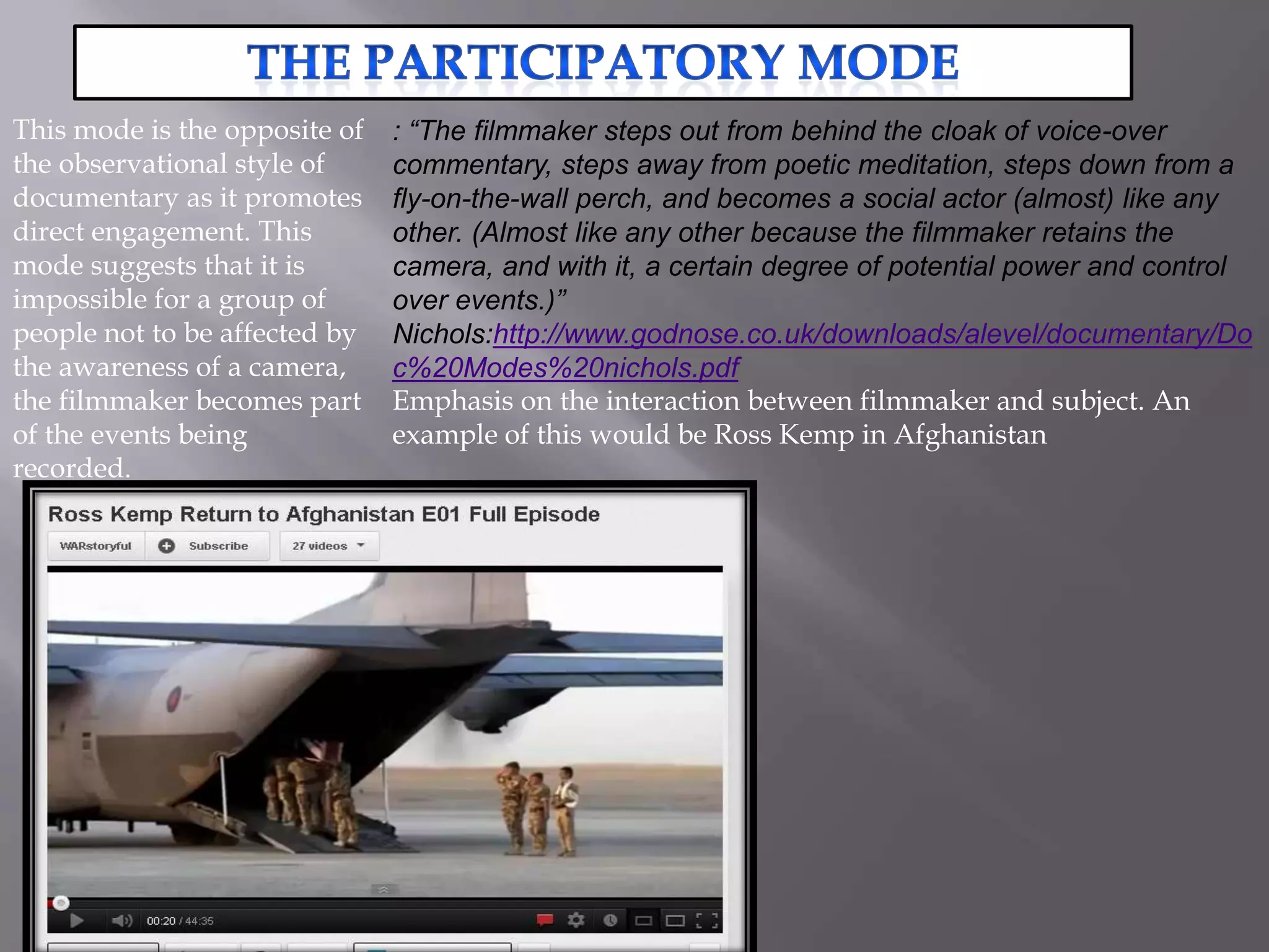 Different modes of documentary | PPTX