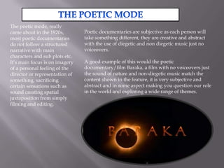 Different modes of documentary | PPTX
