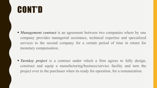 Different modes of entry into international business | PPTX