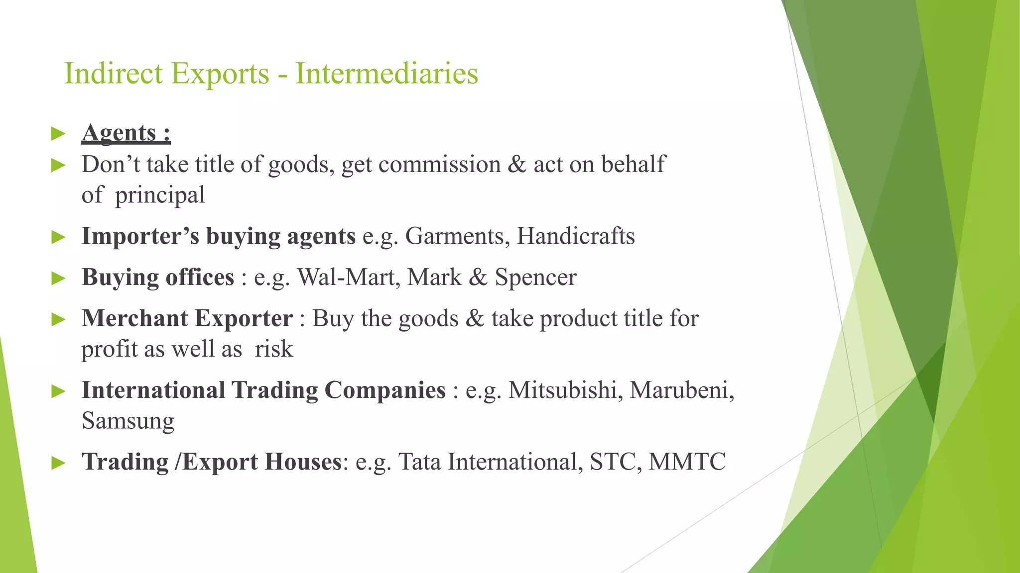 Different modes of entry into international market | PPTX
