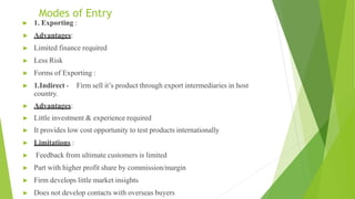 Different modes of entry into international market | PPTX | Business ...