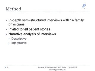 Different Narratives In Different Doctor Patient Relationships by Sofie ...