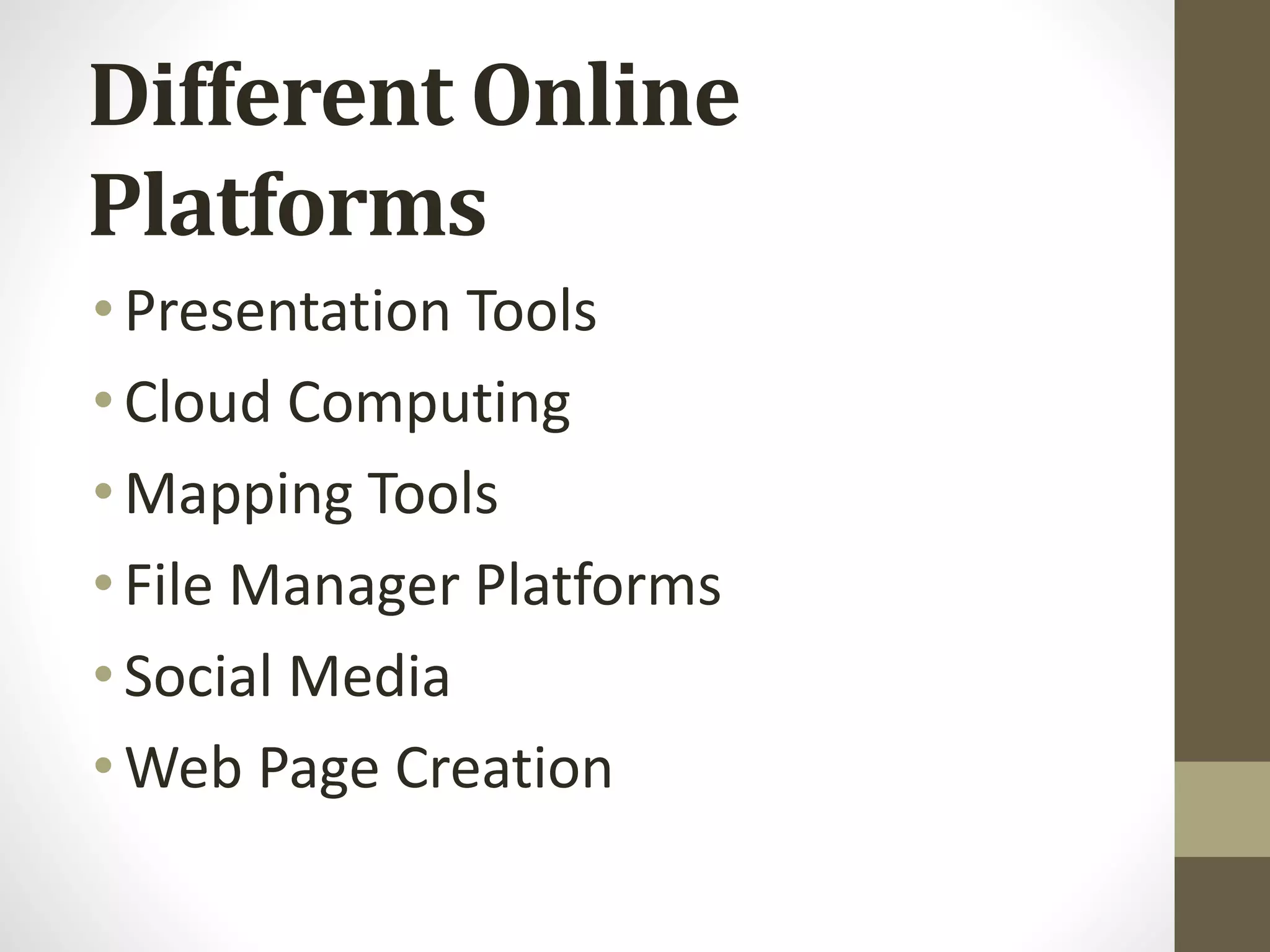 Different Online Platforms in ICT | PPT