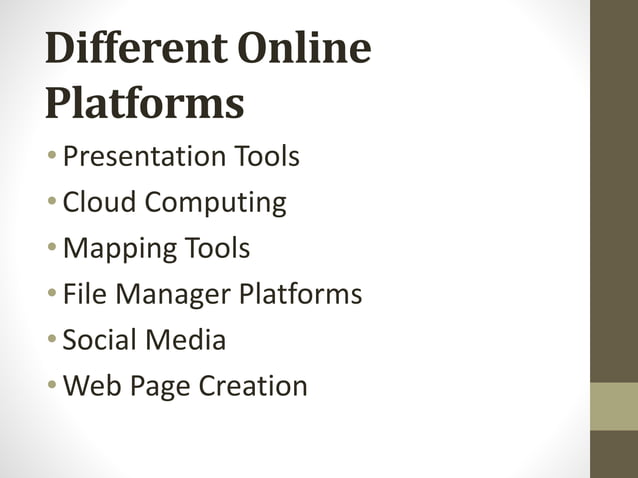 Different Online Platforms in ICT | PPT