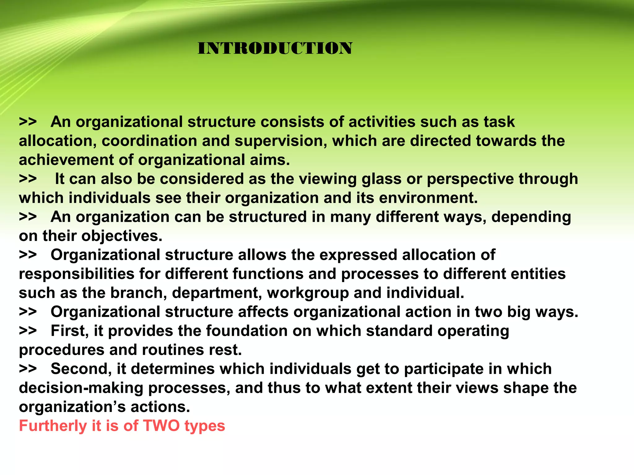 Different organisational structure | PPT