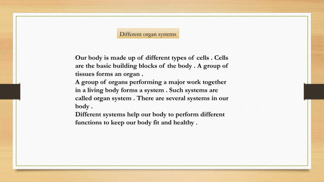 Different Organ System.pptx human body systems | PPTX