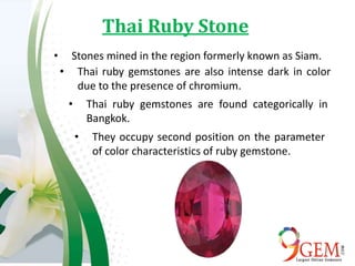 Different origins of ruby gemstone | PPT