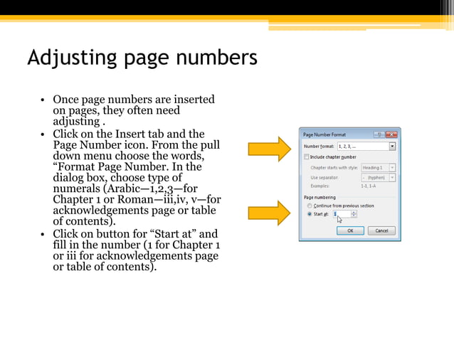 Different page numbers inserted in one document: A step-by-step guide | PPT