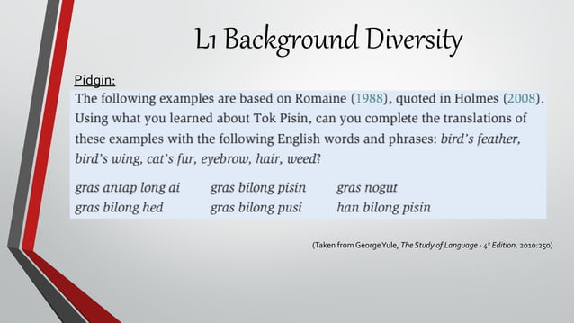 Different Parameters of Language Variation | PPT