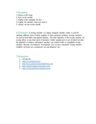 Different part of sewing machine | DOCX