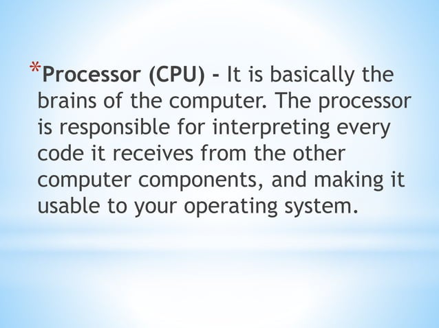 Different parts and functions of computer | PPT