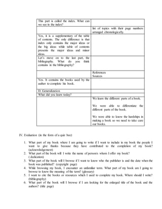 Different parts of a book | DOCX