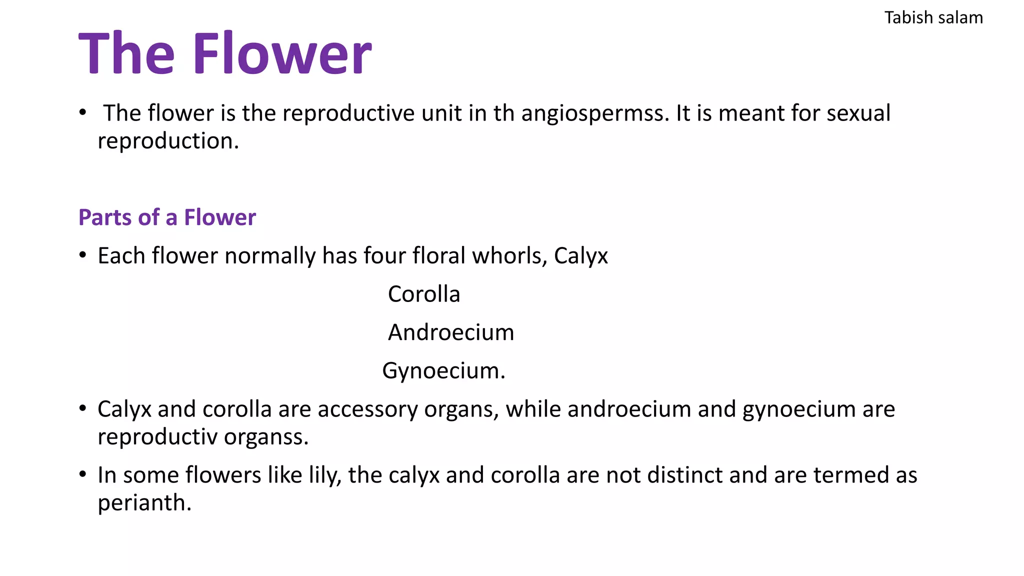 Different parts of flower .. | PPT