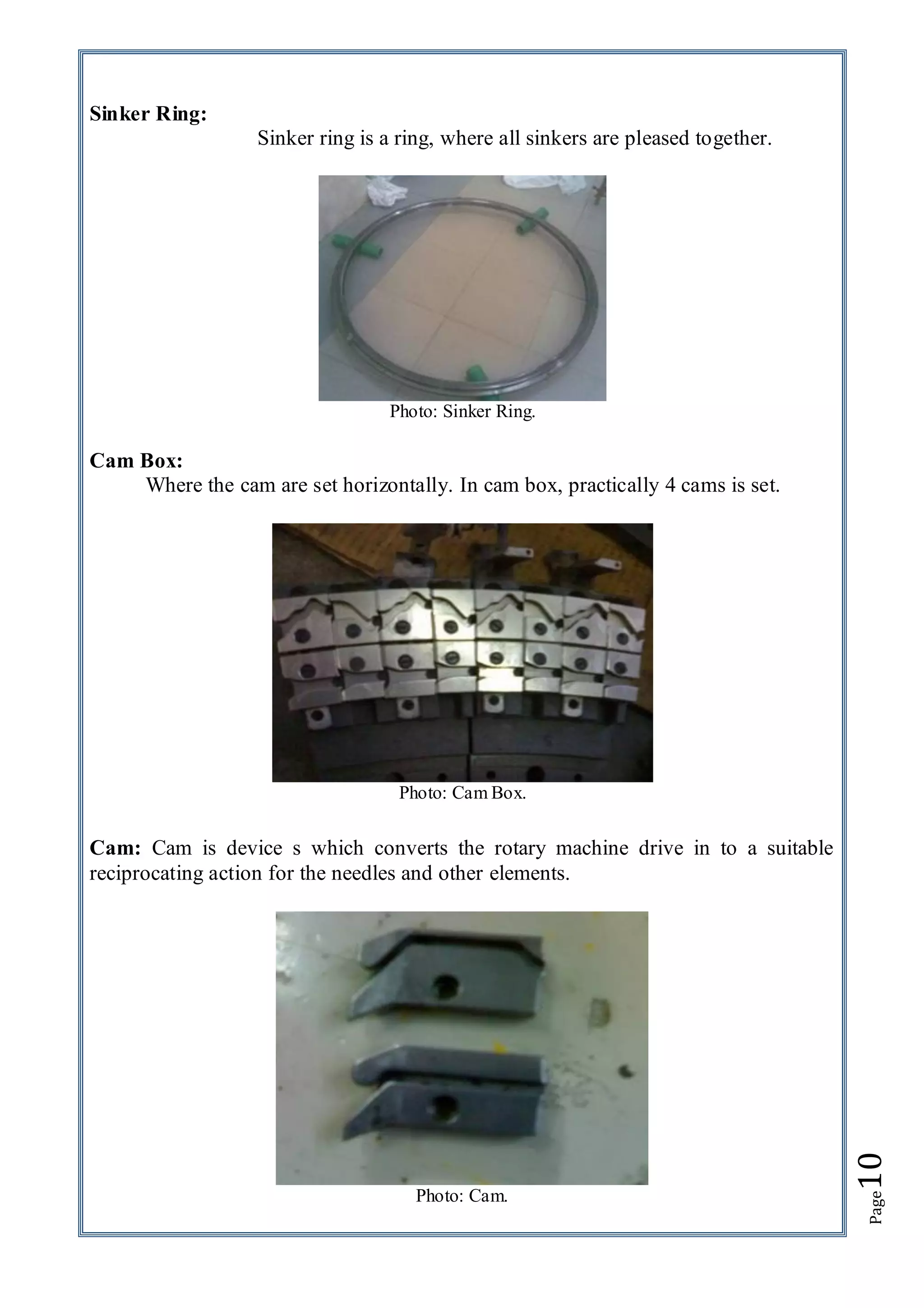 Different parts of knitting machine and parameter | PDF
