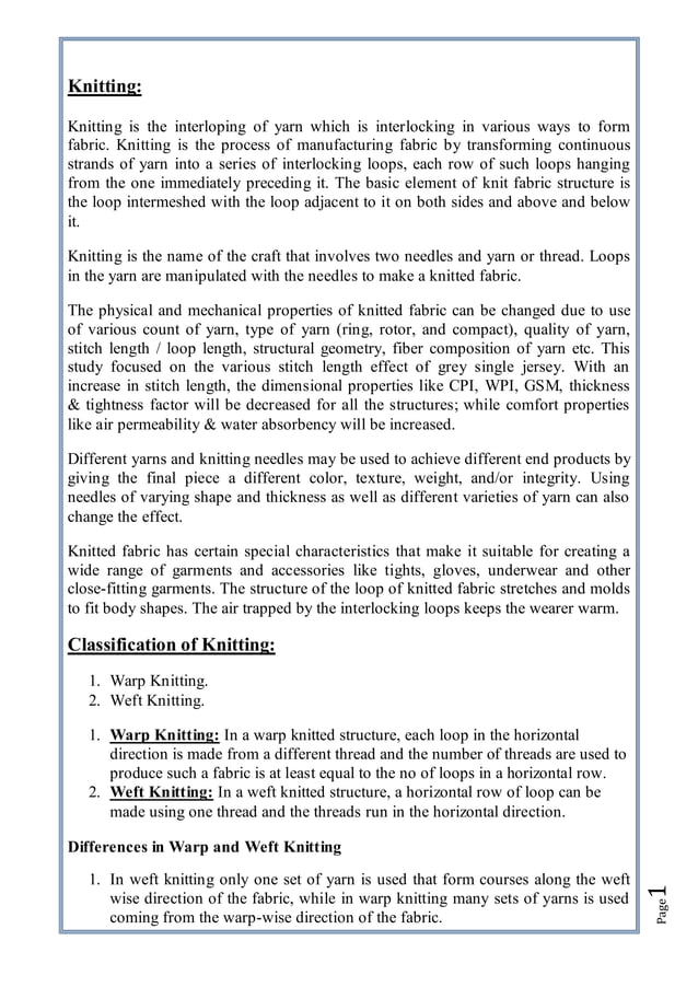 Different parts of knitting machine and parameter | PDF | Needlework ...
