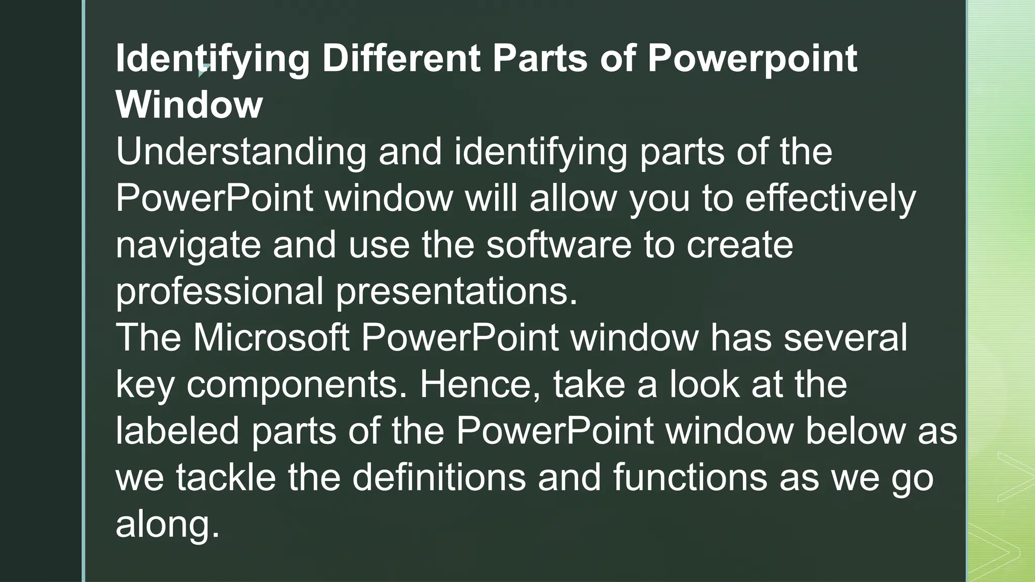 Different Parts of Powerpoint Window And Its Functions.pptx