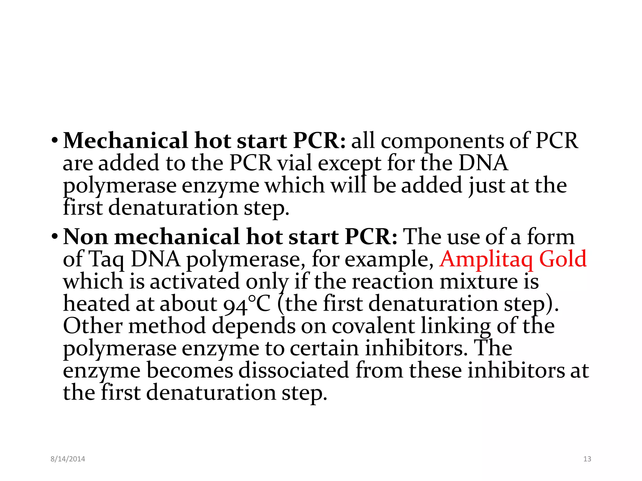 Different pcr techniques and their application | PPTX
