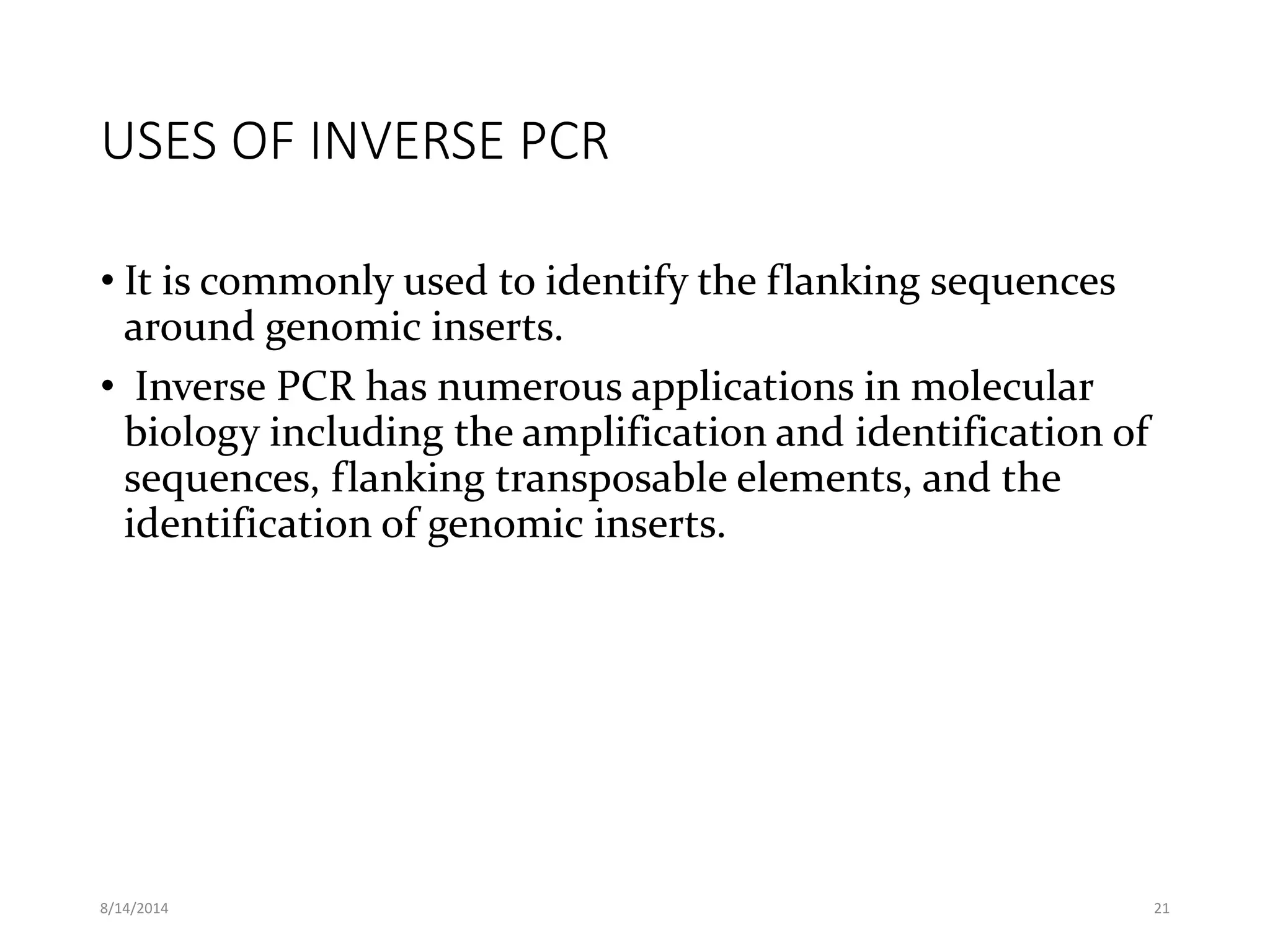 Different pcr techniques and their application | PPTX