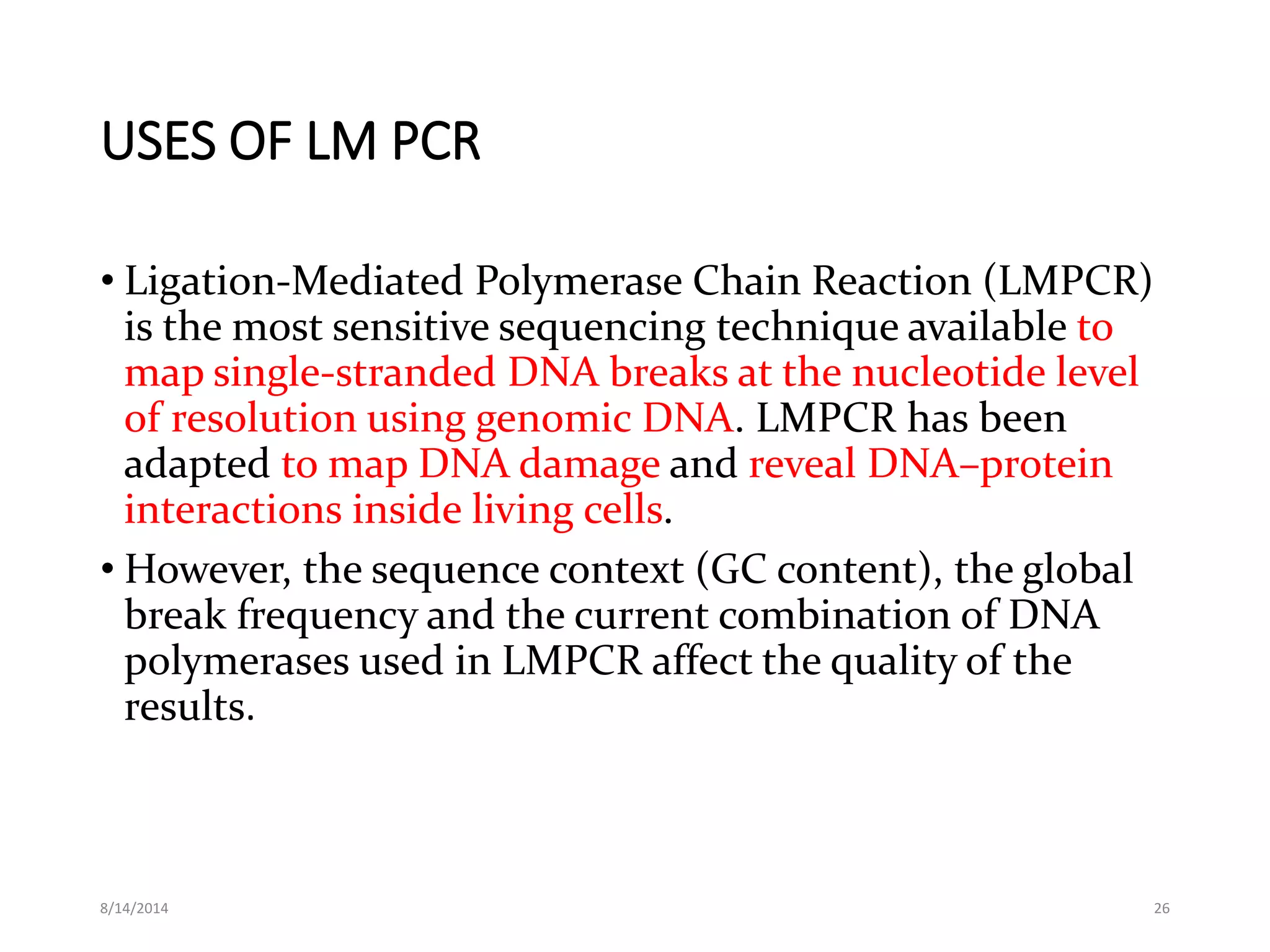 Different pcr techniques and their application | PPTX