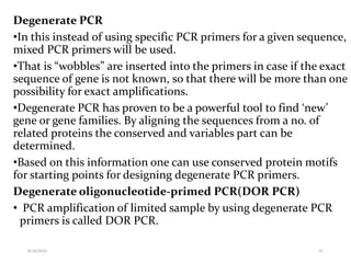 Different pcr techniques and their application | PPTX