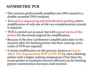 Different pcr techniques and their application | PPTX