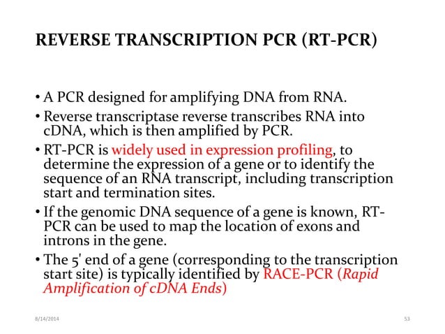 Different pcr techniques and their application