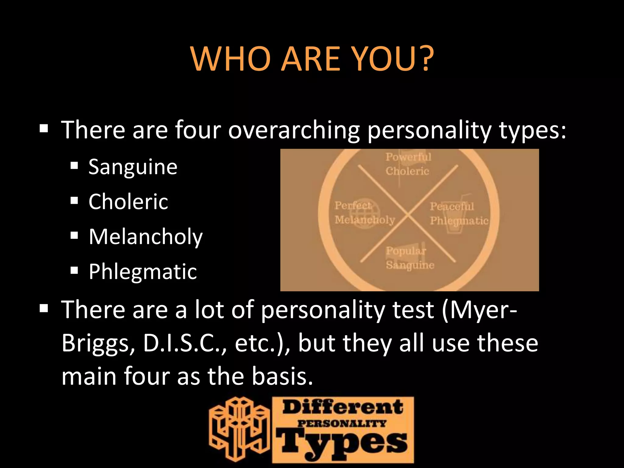 4 Different Personality Types - Sanguine, Choleric, Phlegmatic ...