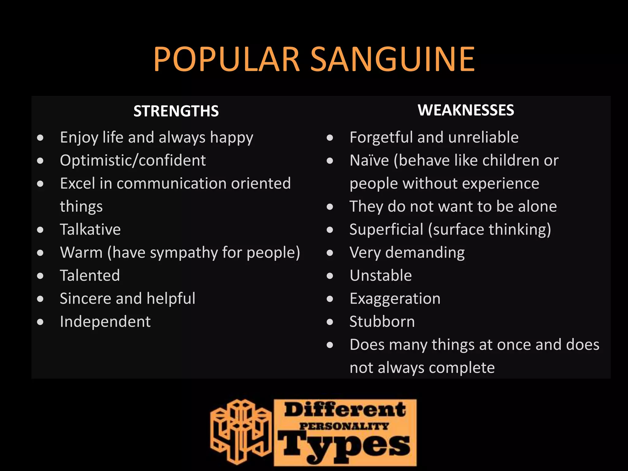 4 Different Personality Types - Sanguine, Choleric, Phlegmatic ...