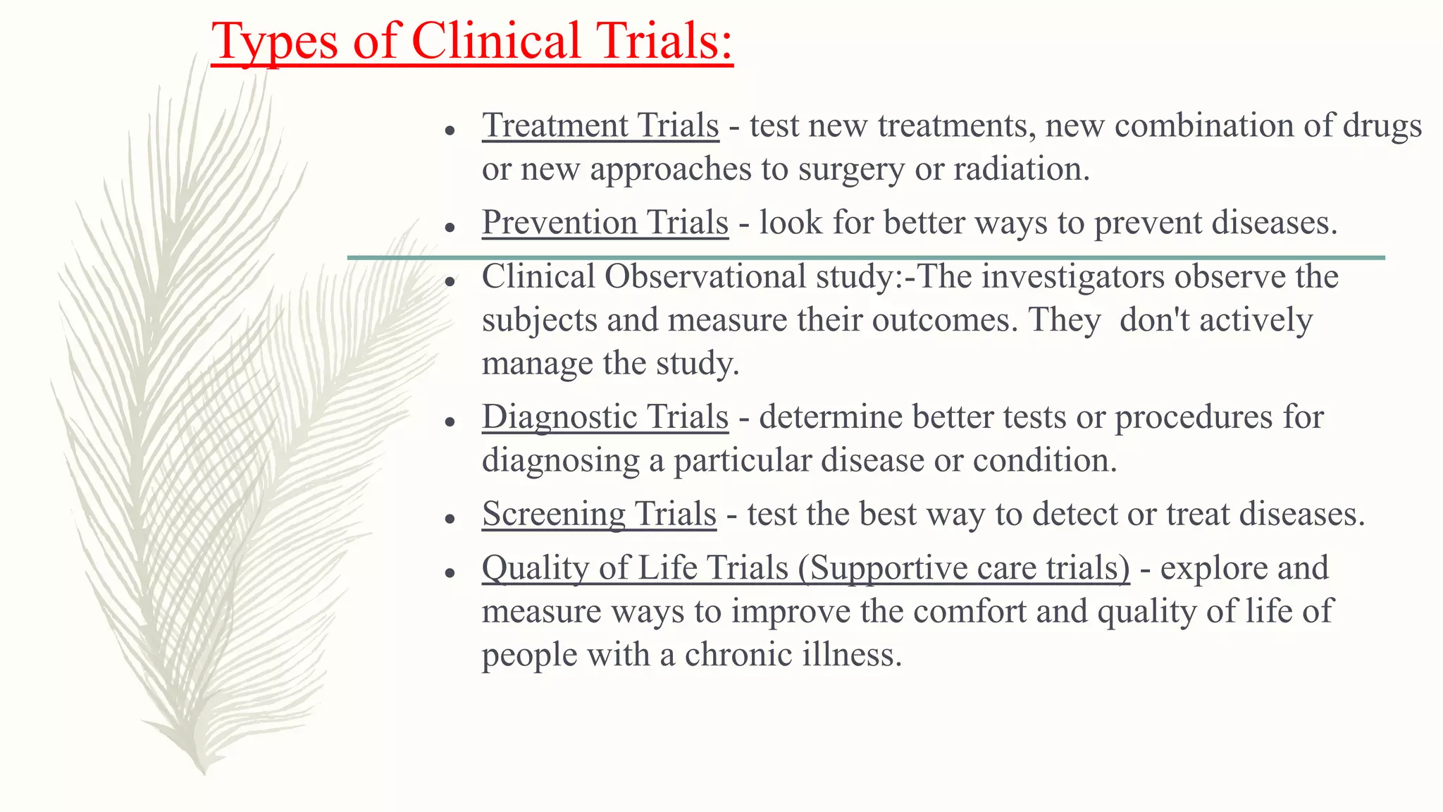 Different phases of clinical trials | PPTX