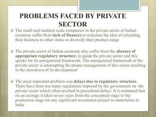 Different problems faced by the private sector | PPTX