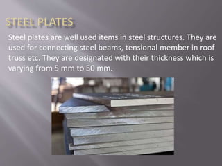Different rolled steel bars and sections | PPTX