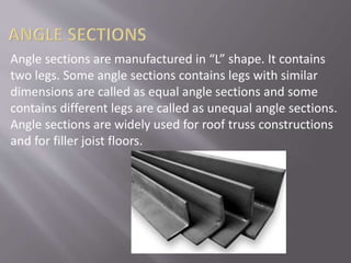 Different rolled steel bars and sections | PPTX